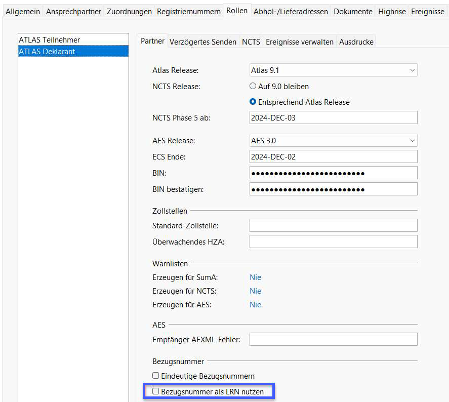 Bezugsnummer als LRN (Local Reference Number) nutzen, mit ATLAS 9.1 und ...
