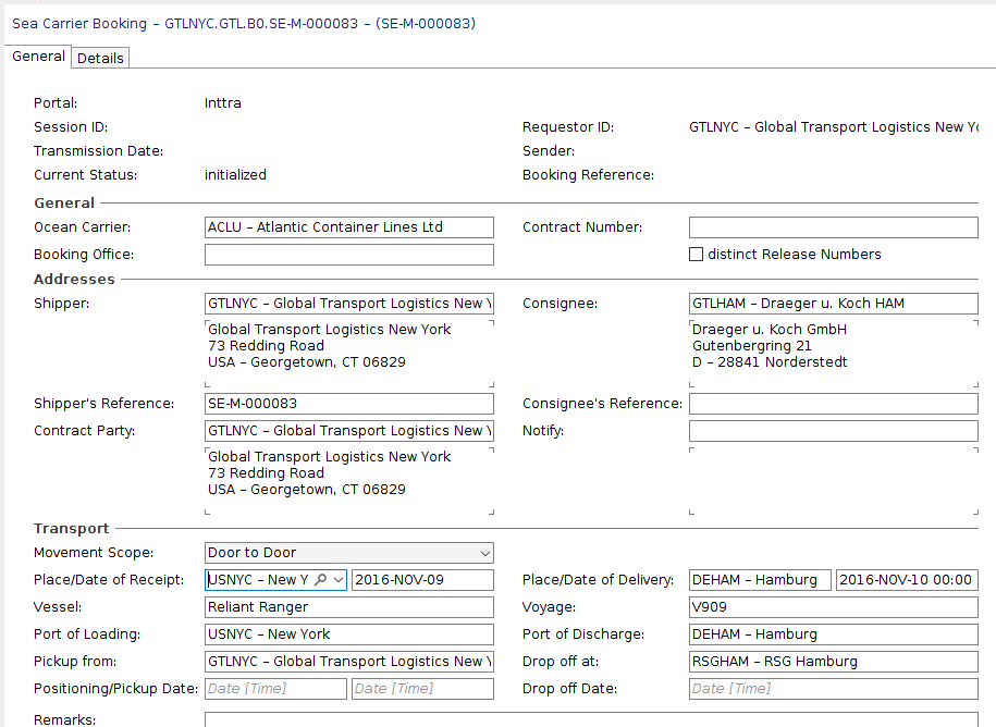 How can I book and send a shipment with INTTRA in Scope?