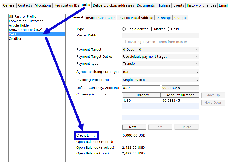 How do I use the credit limit function?