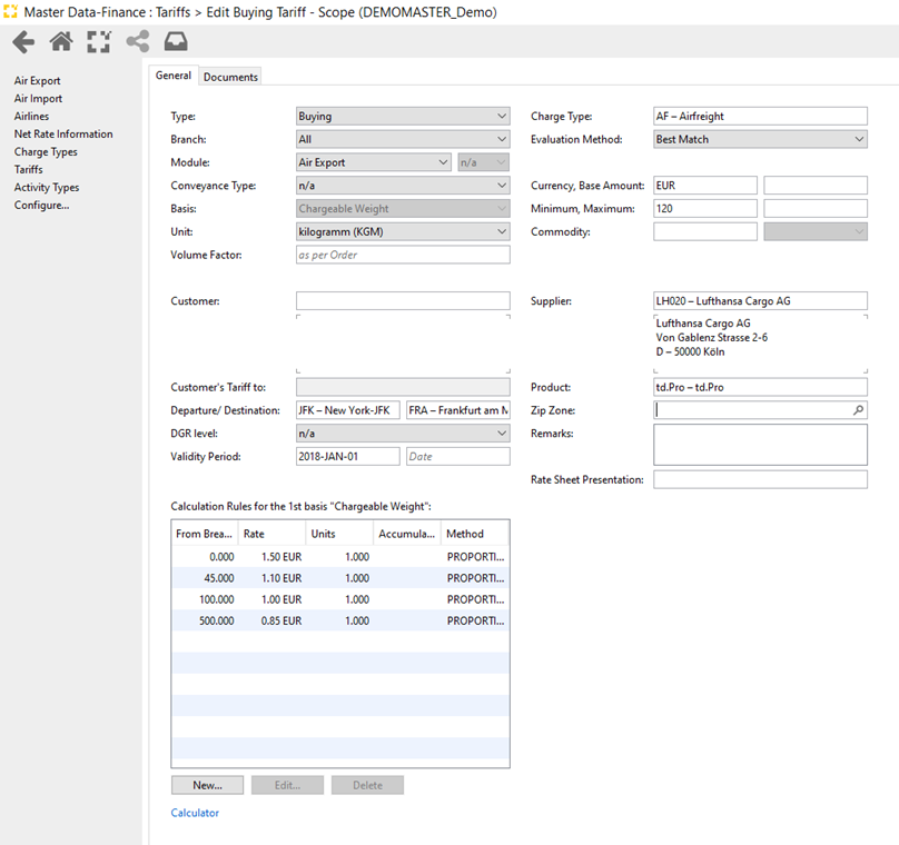 How do I set charge type/tariffs for different carriers for automatic ...