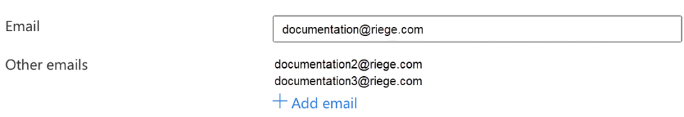 How do I add other email addresses for a user?