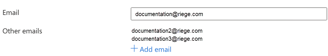 How do I add other email addresses for a user?