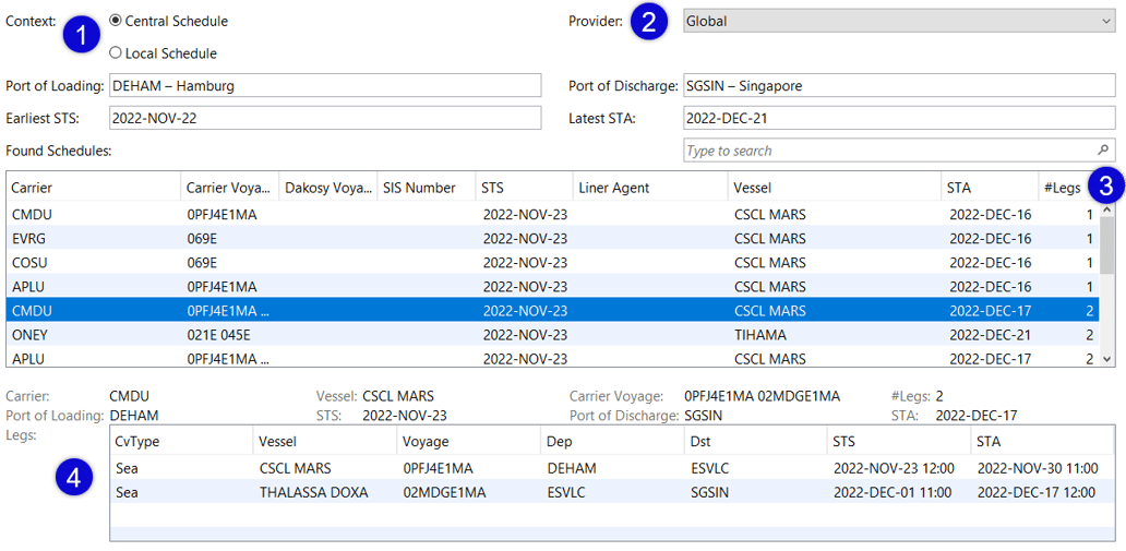 How can I find and edit Sailing Schedules in Scope?