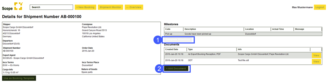 Login and data search (Scope Connect)