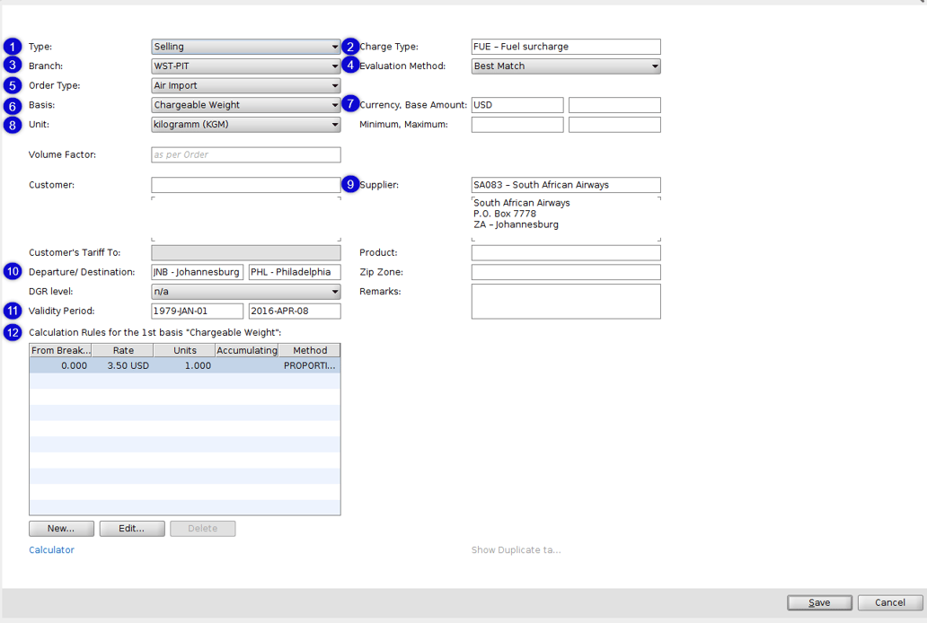 How do I create a basic tariff?