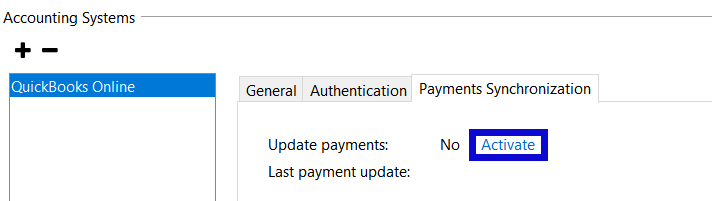 How do I activate the transfer of payments from Quickbooks to Scope?