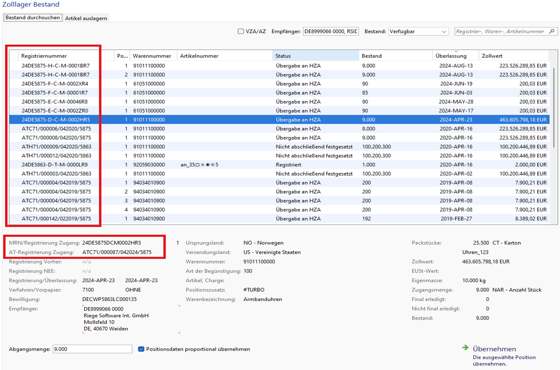 Seit dem Release-Wechsel auf ATLAS 10.1 im Oktober 2024: Die MRN als ...