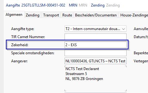 Hoe vul ik een NCTS5/DVA Security Aangifte correct in?