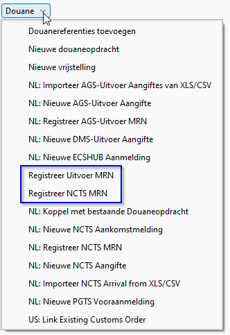 Hoe registreer ik een extern MRN op een zending?