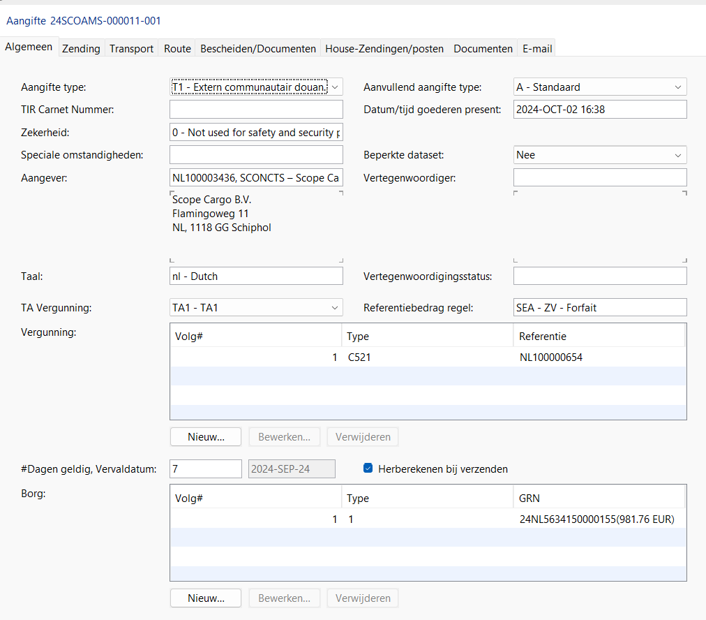 Hoe maak ik een vertrekaangifte in NCTS5/DVA met vergunning Toegelaten ...
